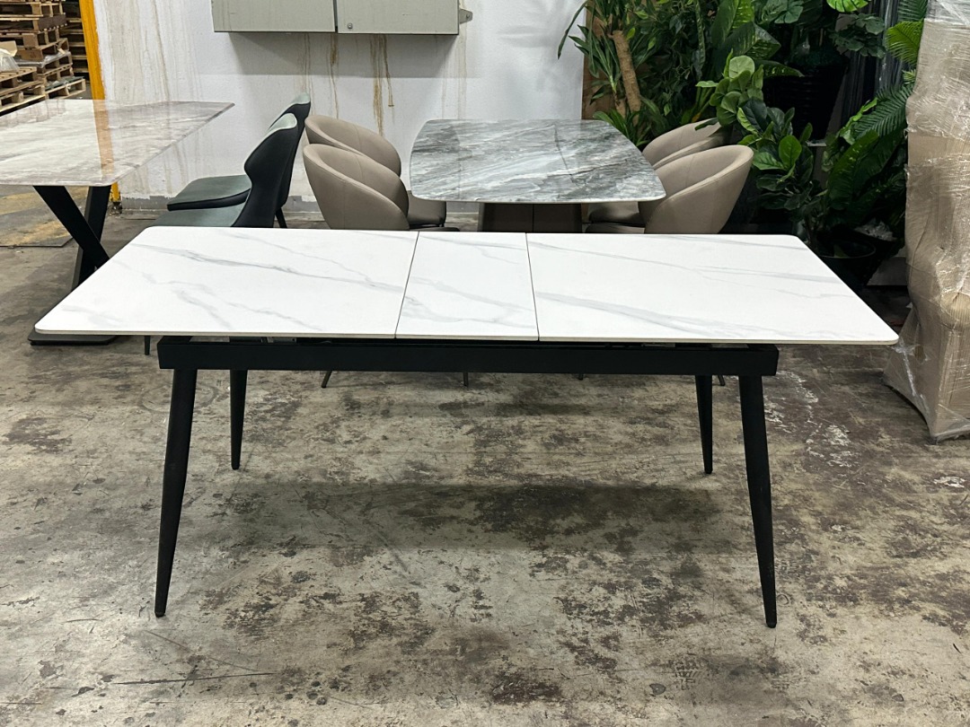 Extendable Sintered Stone Dining Table With 4 Chair, Furniture & Home ...