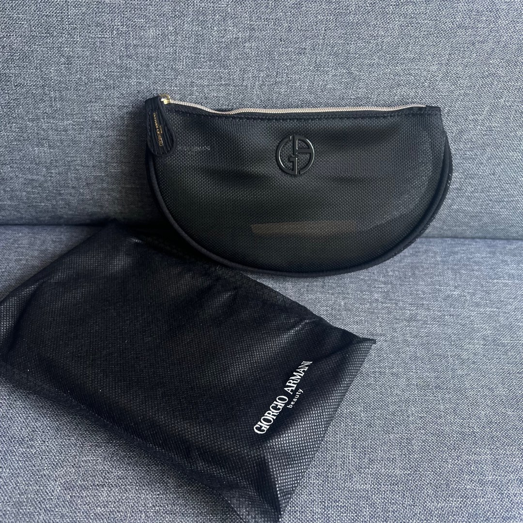 Giorgio Armani Beauty Pouch in black mesh., Women's Fashion, Bags ...