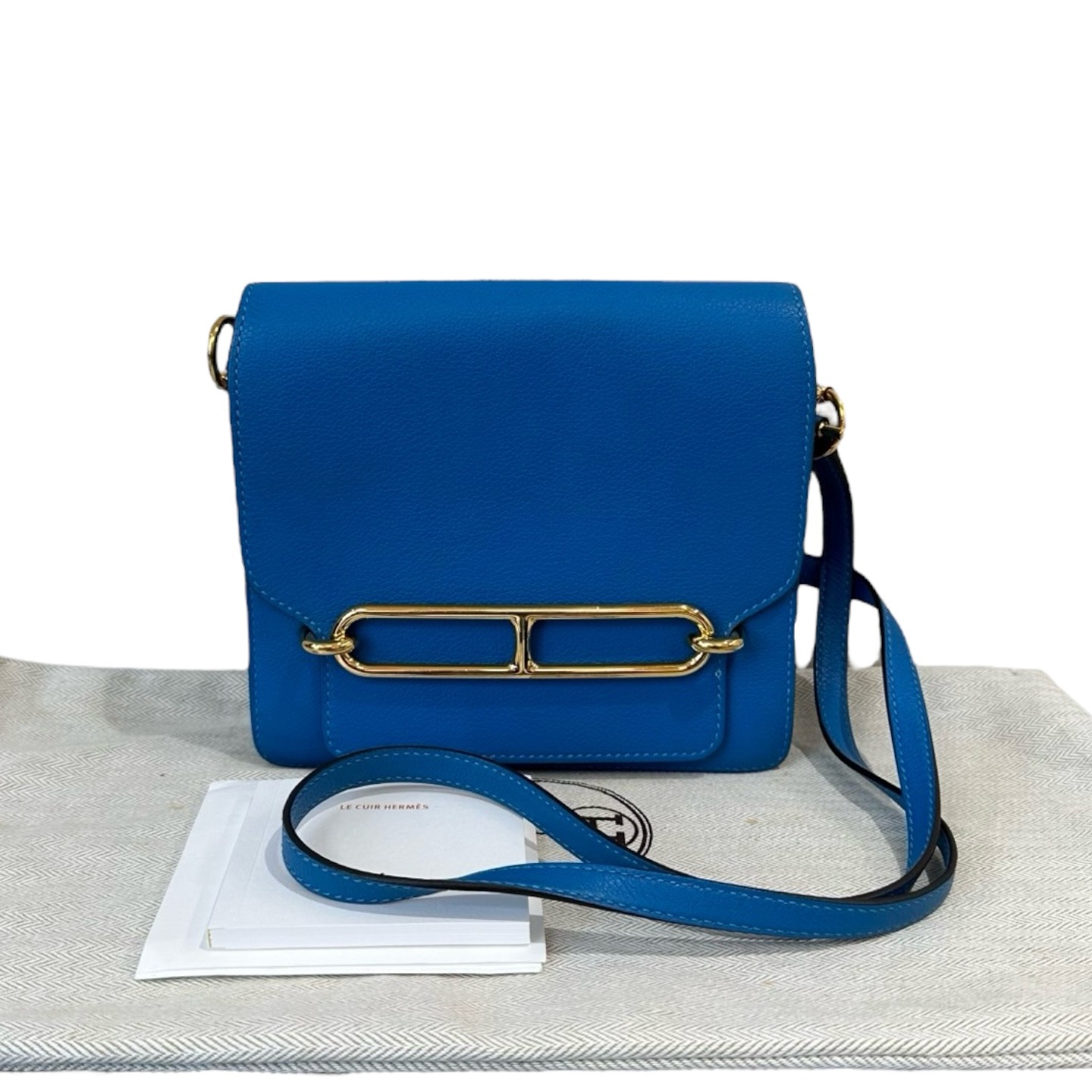 Hermes Roulis Mini in Blue GHW, Luxury, Bags & Wallets on Carousell
