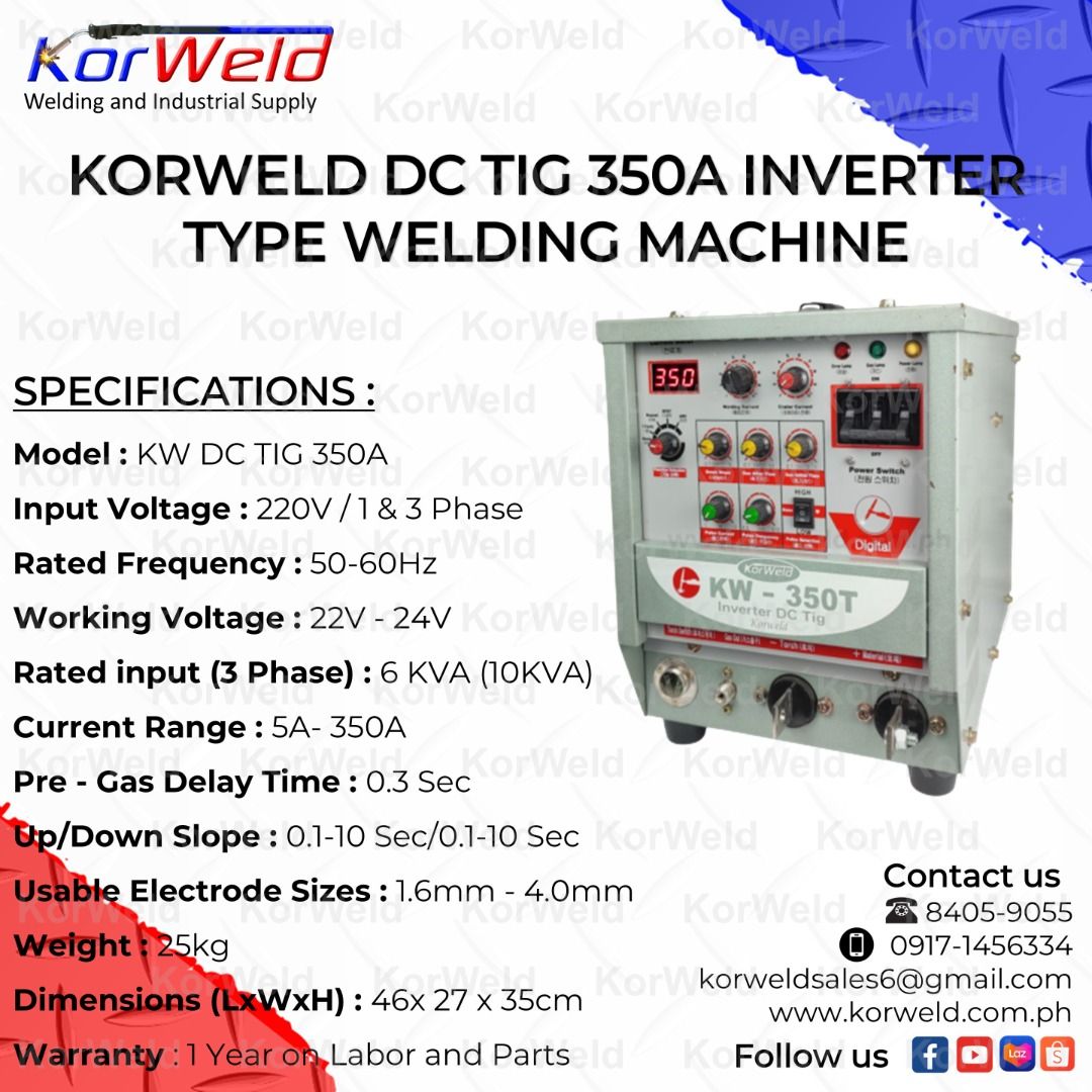 KORWELD DC TIG 350A INVERTER TYPE WELDING MACHINE, Everything Else, Others on Carousell