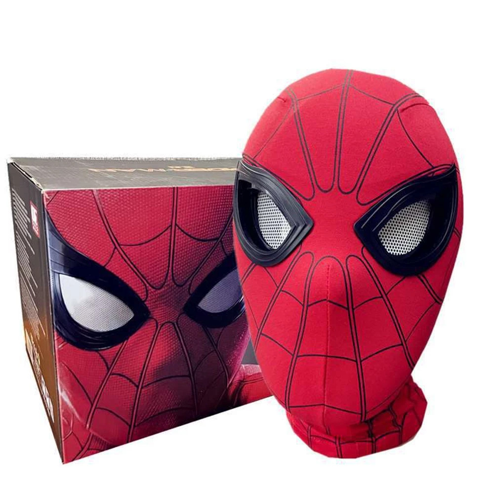 Mascara Miles Spiderman Headwear Cosplay Moving Eyes Electronic Mask ...