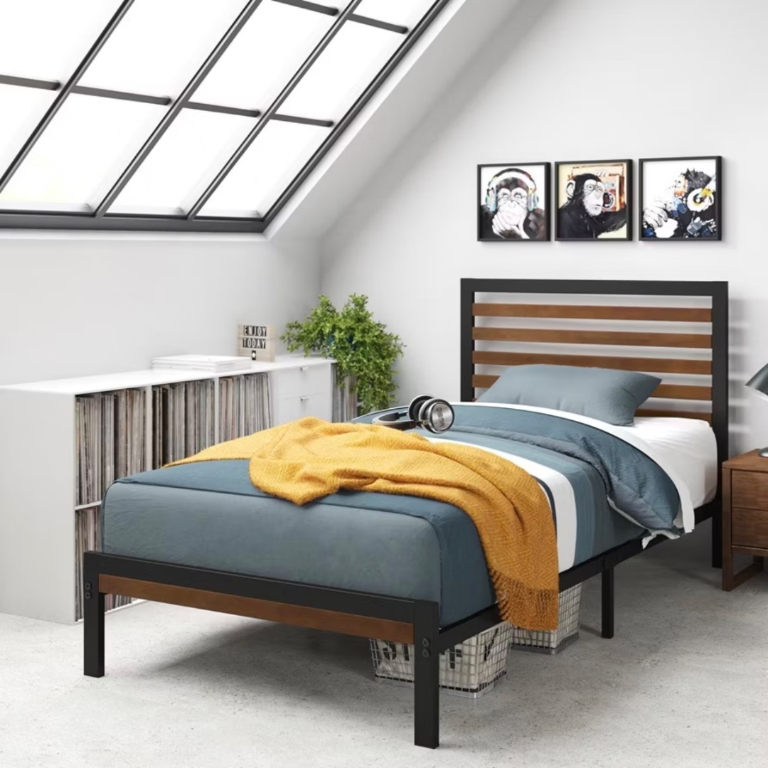 Metal Bed Frame Modern | Single Bed Frame Support | Mattress Base Bed ...