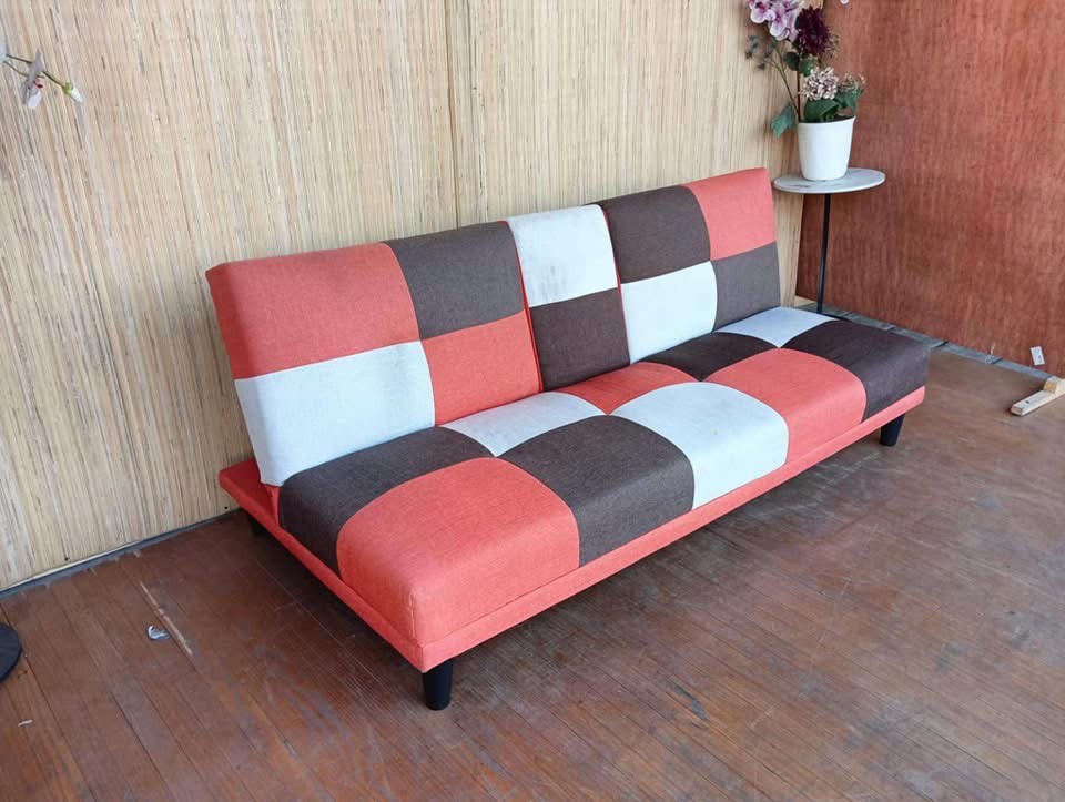 Patch Style Sofa Bed, Furniture & Home Living, Furniture, Sofas on Carousell