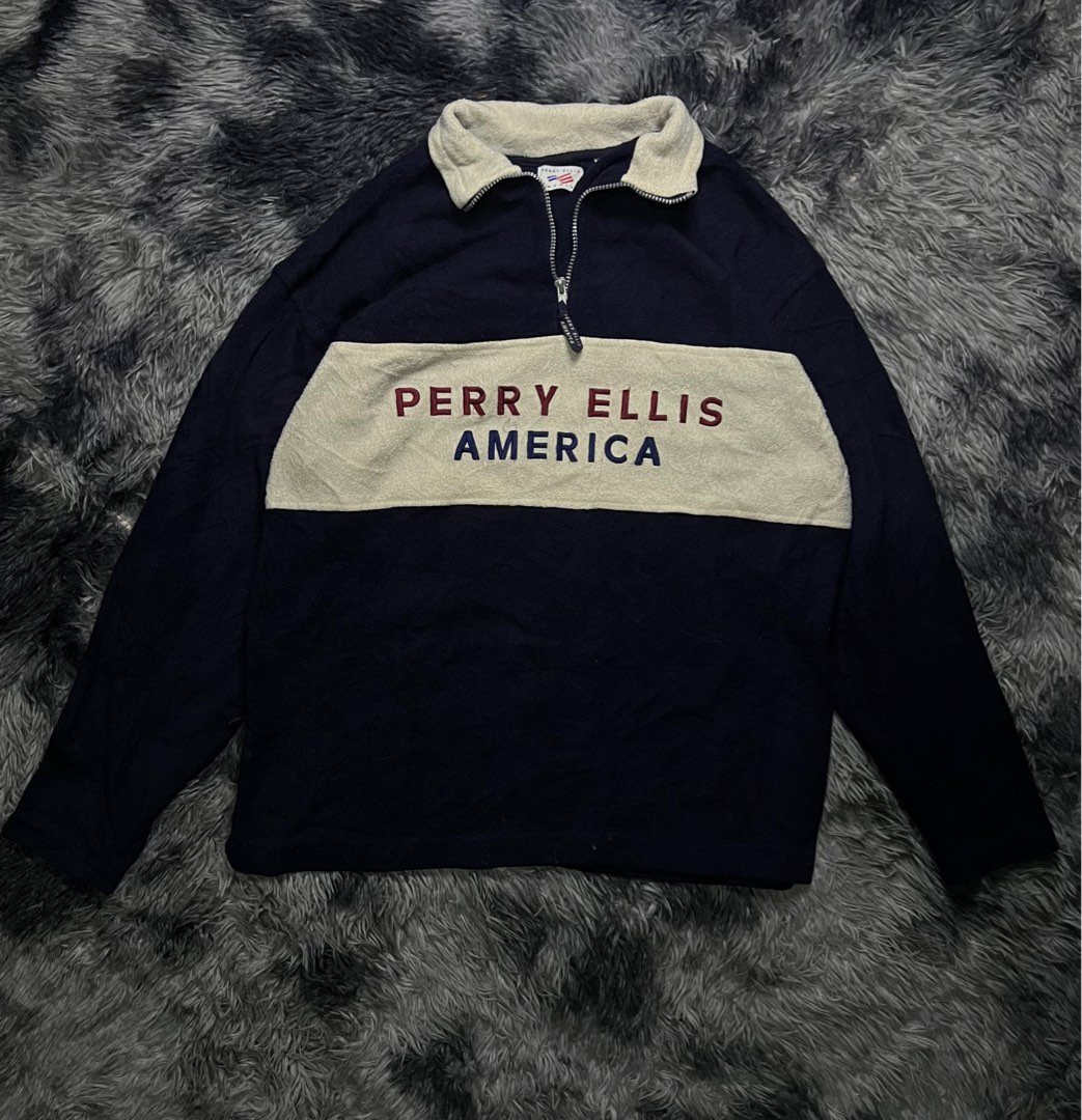 Perry Ellis quarter zip fleece, Men's Fashion, Coats, Jackets and ...