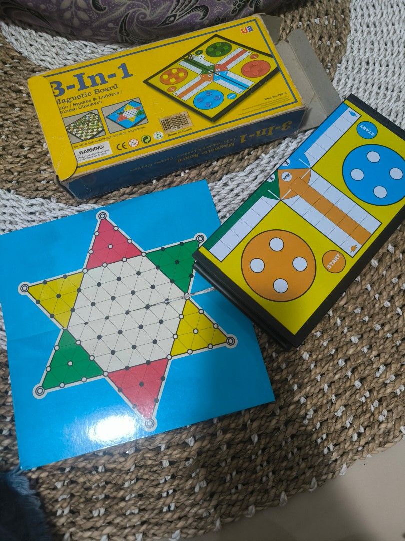 Preloved Magnetic Board Game 3 in 1 Ludo, Halma, Ular Tangga - U3 ...