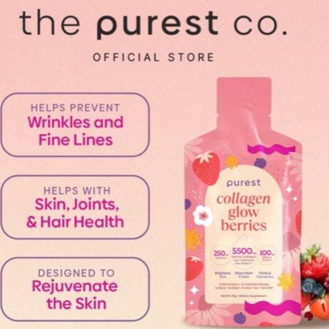 Purest Co Collagen Glow Berries x12, Health & Nutrition, Health ...