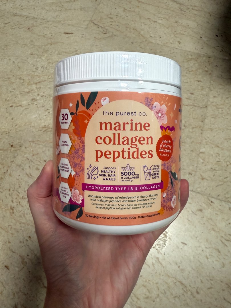 Purest Co Marine Collagen Peptides Peach and cherry blossom flavour ...