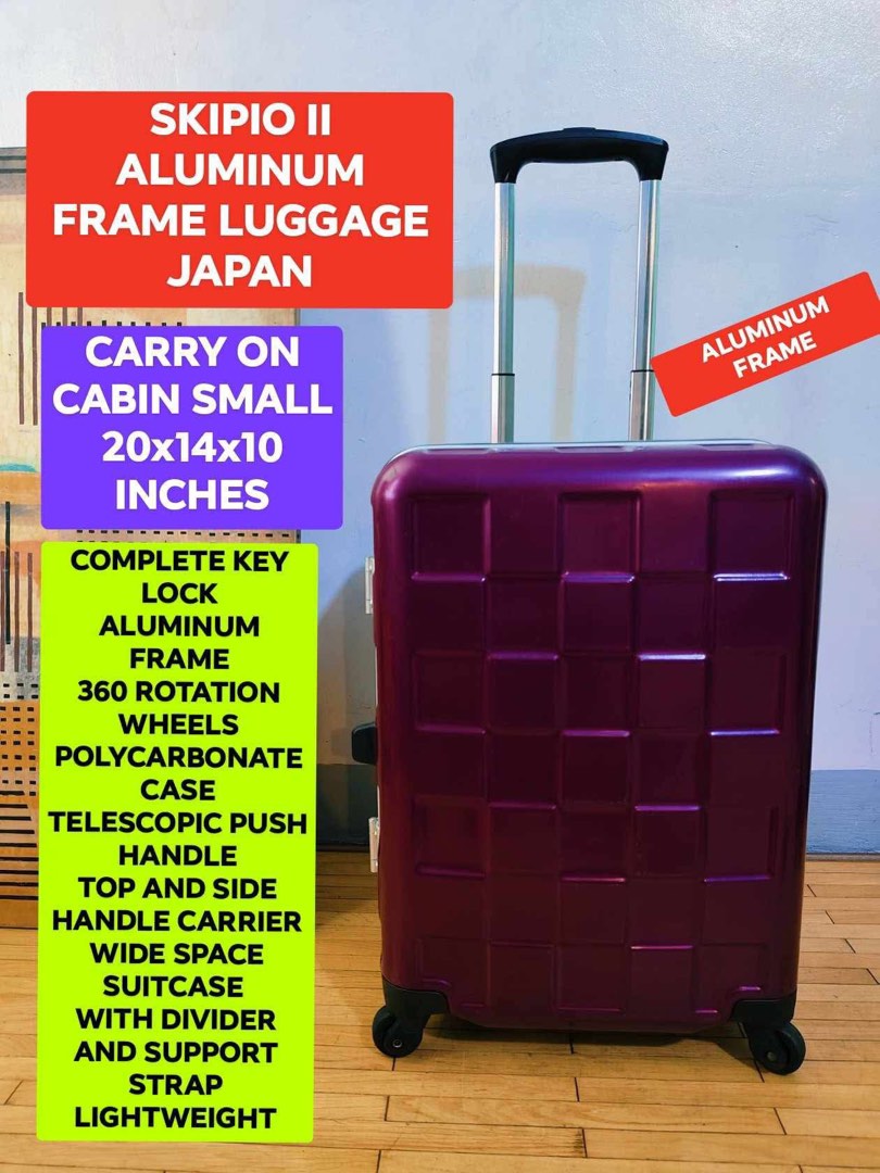 SKIPIO II BRAND IMPORTED FROM JAPAN ALUMINUM FRAME LUGGAGE SMALL ,HAND CARRY,CABIN SIZE LUGGAGE ...