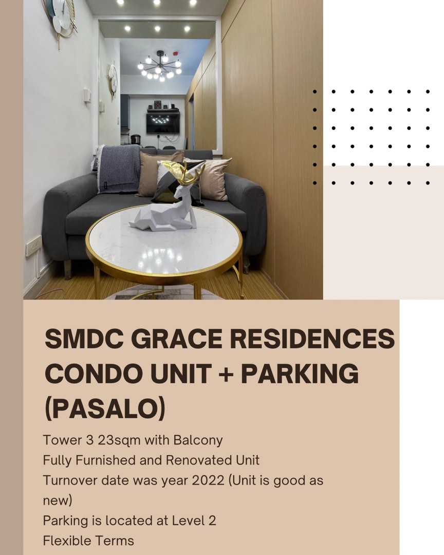 SMDC Grace Residences Condo Unit + Parking Pasalo, Property, For Sale ...
