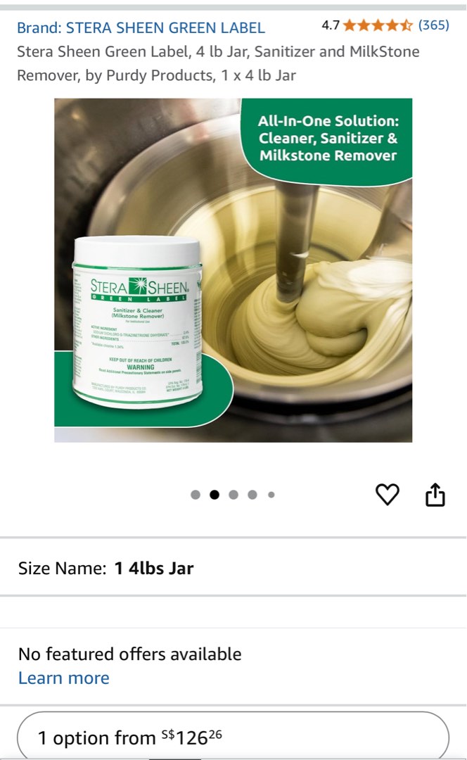 Stera Sheen Green Label Sanitizer and Cleaner, Beauty & Personal Care ...