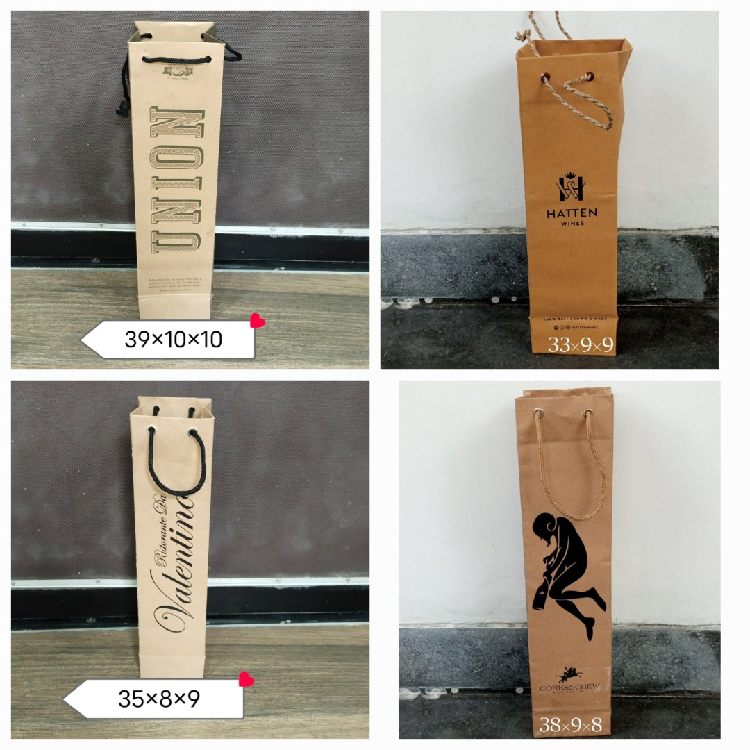 TAS PB N - PAPER BAG PANJANG UNTUK BOTOL MINUMAN BOTOL WINE UNION CORK ...