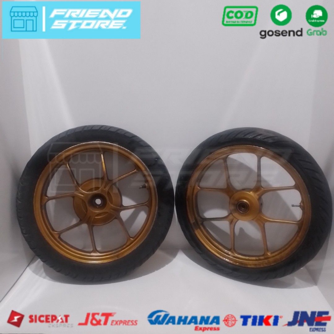 Velg + Ban Depan Belakang Honda Original (Second), Motor di Carousell