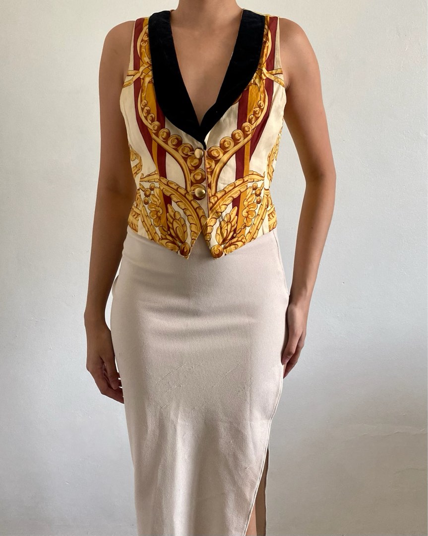 Vintage Jessica baroque vest, Women's Fashion, Tops, Sleeveless on ...