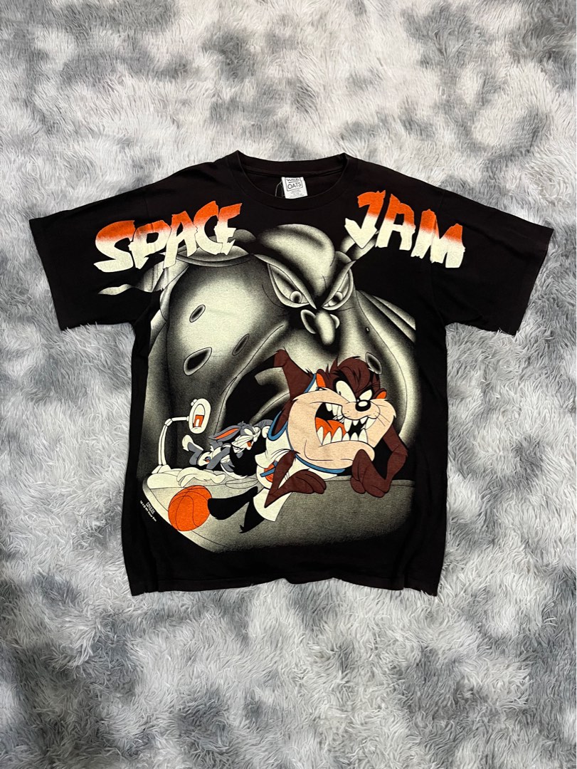 Vintage Space Jam Taz-Devil Looney Tunes AOP, Women's Fashion, Tops ...