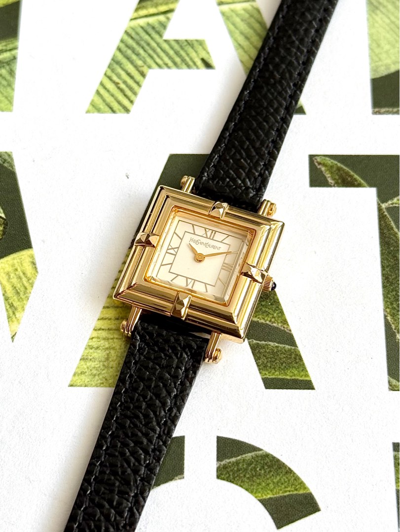 Vintage YSL Watch - tank watch, 18k GP, rare, carree, Women's Fashion ...
