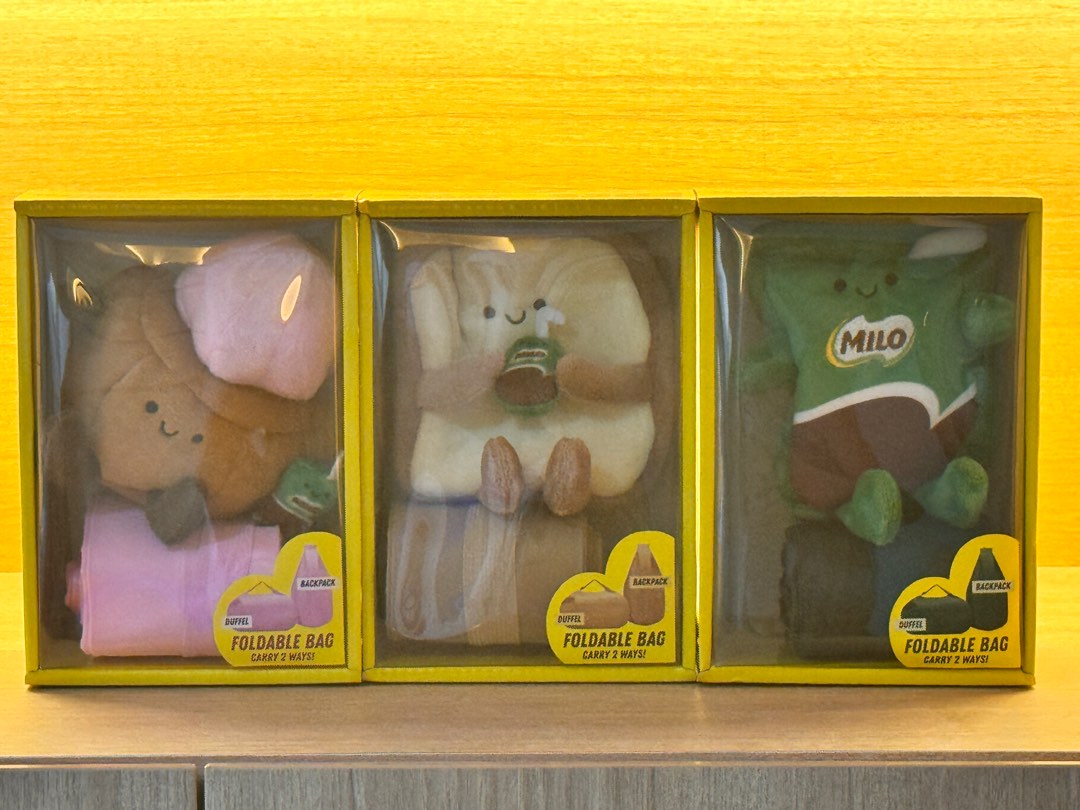 WTS Milo plushies Breaktime set, gem biscuit, bun, and the Milo packet ...