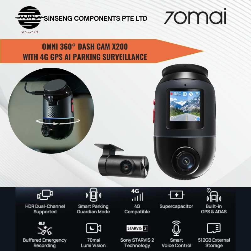 70mai Omni X800 360° 4K Dual Dash Cam | Front & Rear Car Camera Dashcam ...