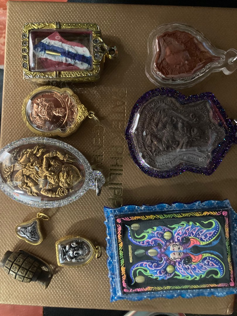 Assorted Tha amulets from Wat Sman Rattanaram, Garage Sale on Carousell