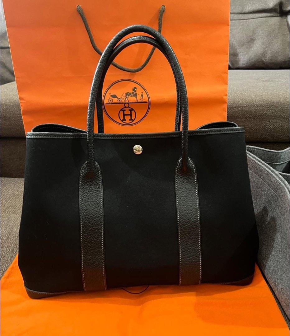 Authentic Hermes GPT 36 Canvas Noir, Luxury, Bags & Wallets on Carousell