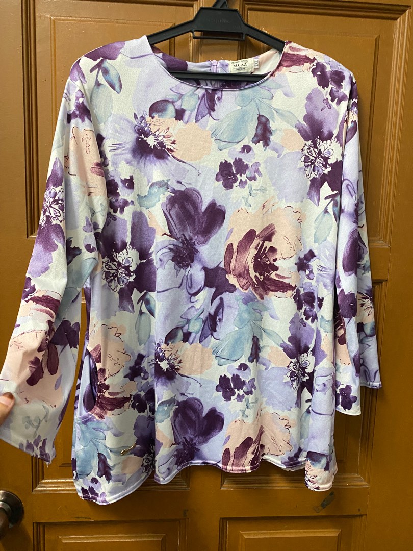 Baju Kurung Bercorak, Women's Fashion, Muslimah Fashion, Baju Kurung ...