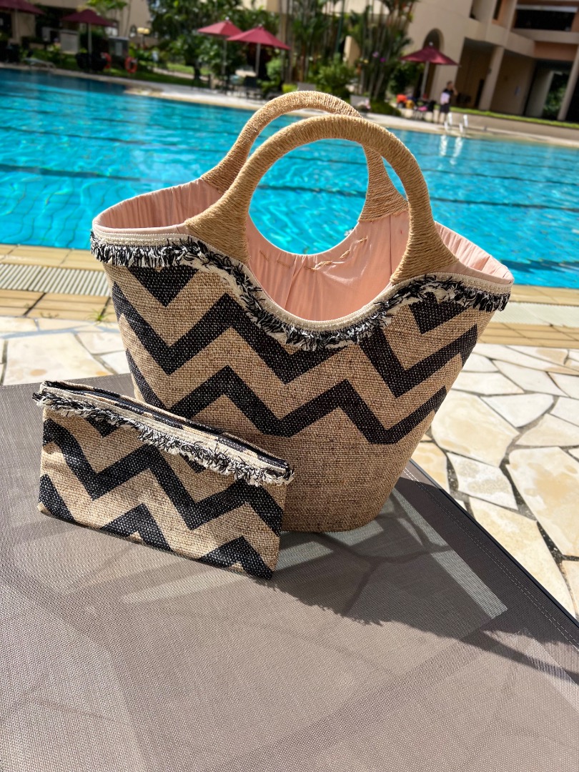 Beach/Pool Bag + Clutch, Women's Fashion, Bags & Wallets, Beach Bags on ...