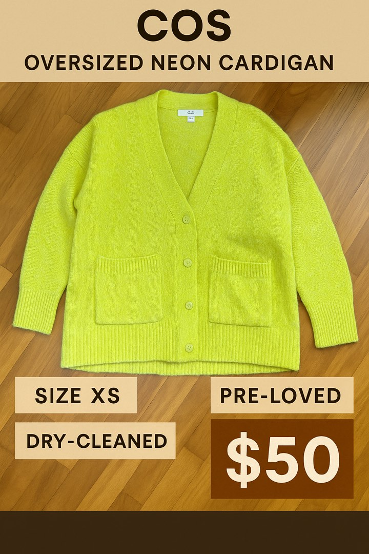 COS Oversized Neon Cardigan | Size XS | Pre-Loved & Dry-Cleaned, Women ...