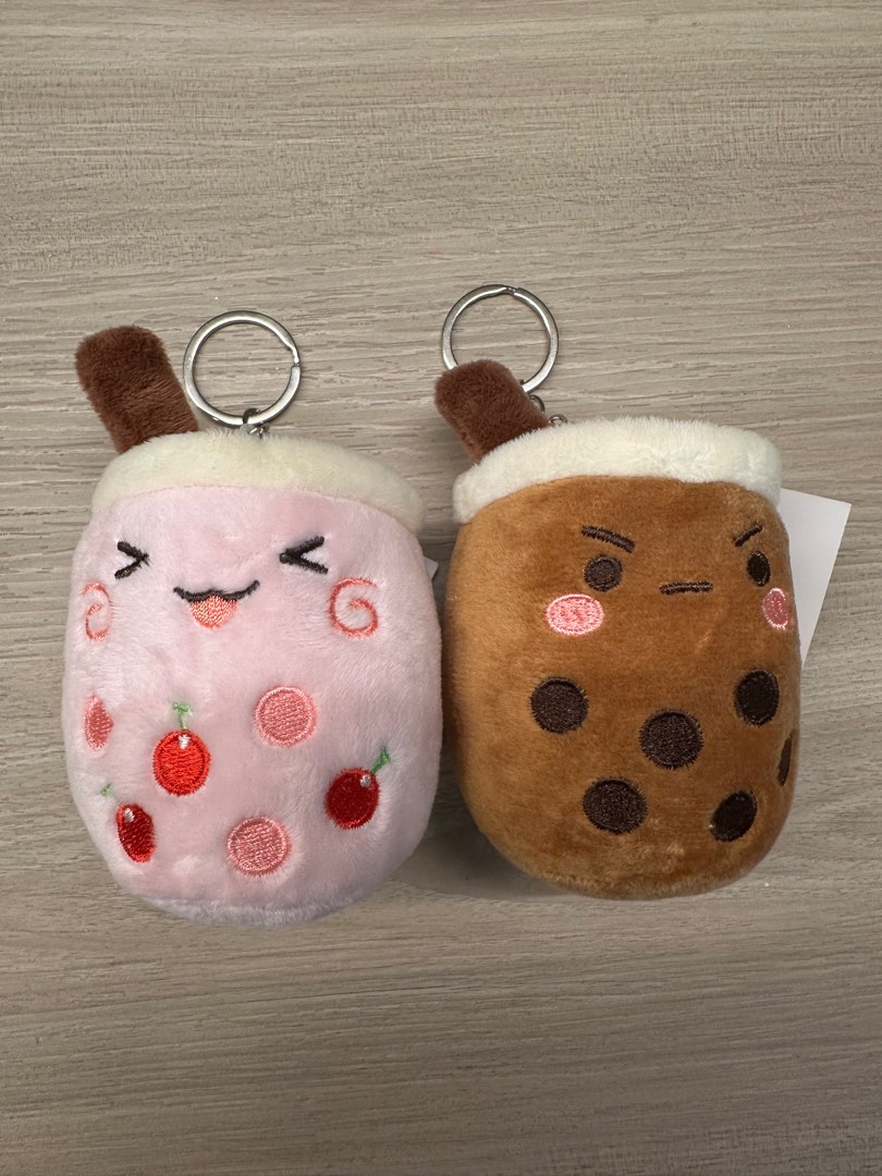 Cute Strawberry and Choco Boba Keychains, Hobbies & Toys, Toys & Games ...