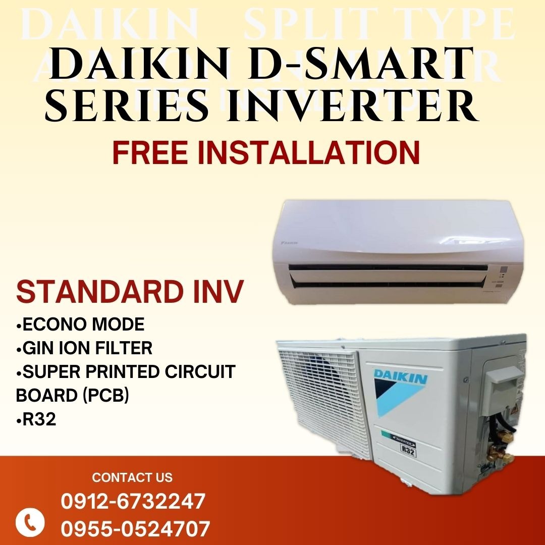 DAIKIN D-SMART SERIES INVERTER SPLIT TYPE AIRCON, TV & Home Appliances ...