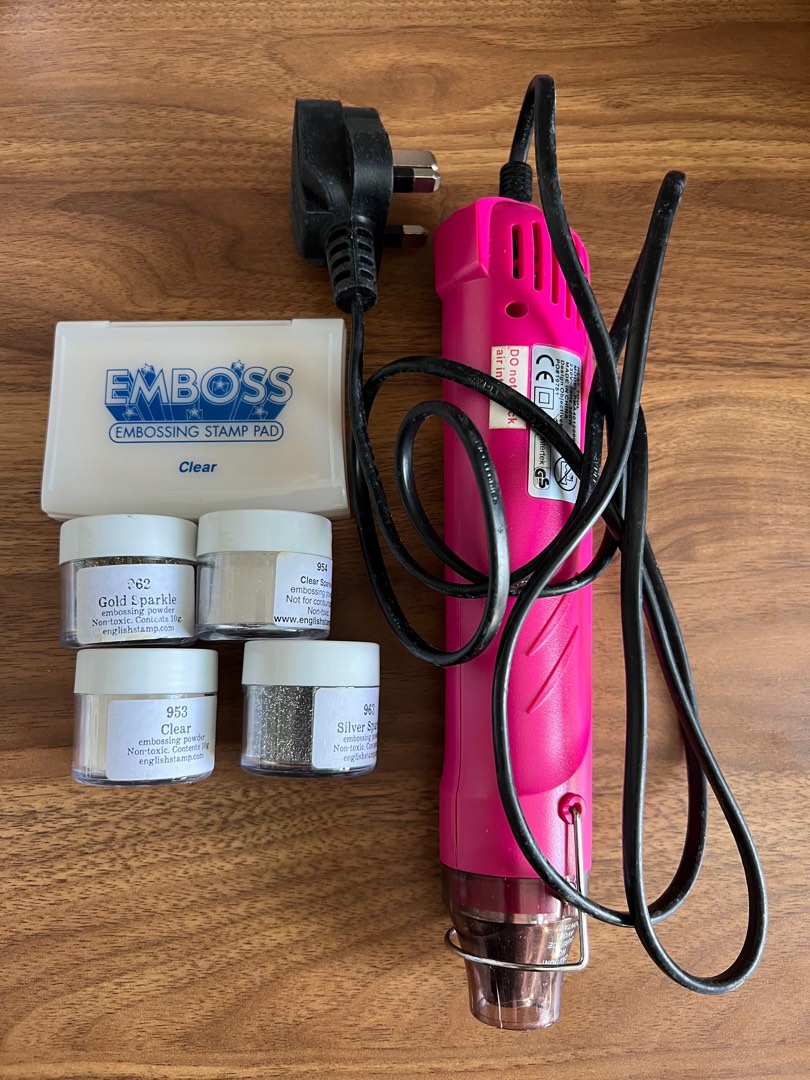 Embossing powder + heat gun set, Hobbies & Toys, Stationery & Craft ...