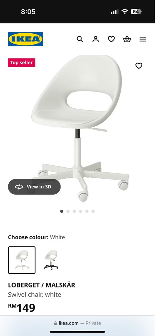 Ergonomic chair / Loberget Ikea, Furniture & Home Living, Furniture ...