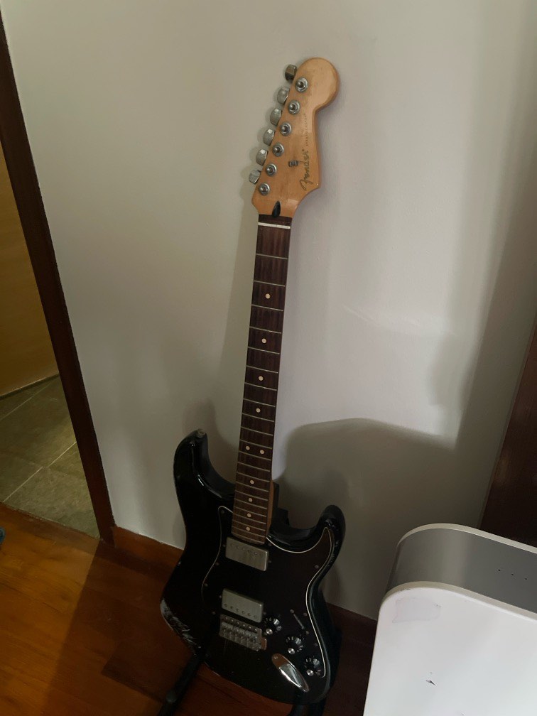 Fender Stratocaster Electric Guitar HH Humbucker Blacktop Relic ...