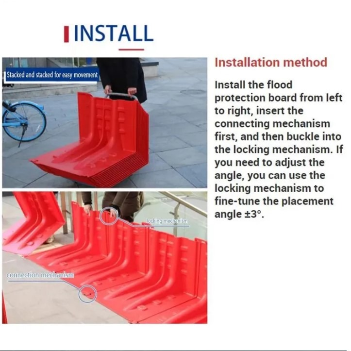 FLOOD BARRIER, L-type red waterproof water blocking and flood control ...