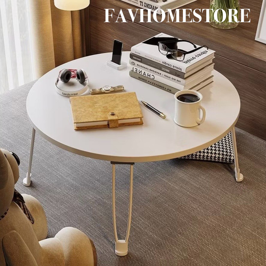 Foldable Round Coffee Table Desk | Living Room Center Table | Foldable ...