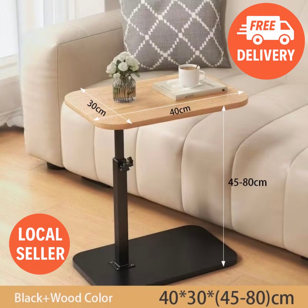 [FREE DELIVERY] Adjustable Height Laptop Table With Wheels | Sofa Side ...