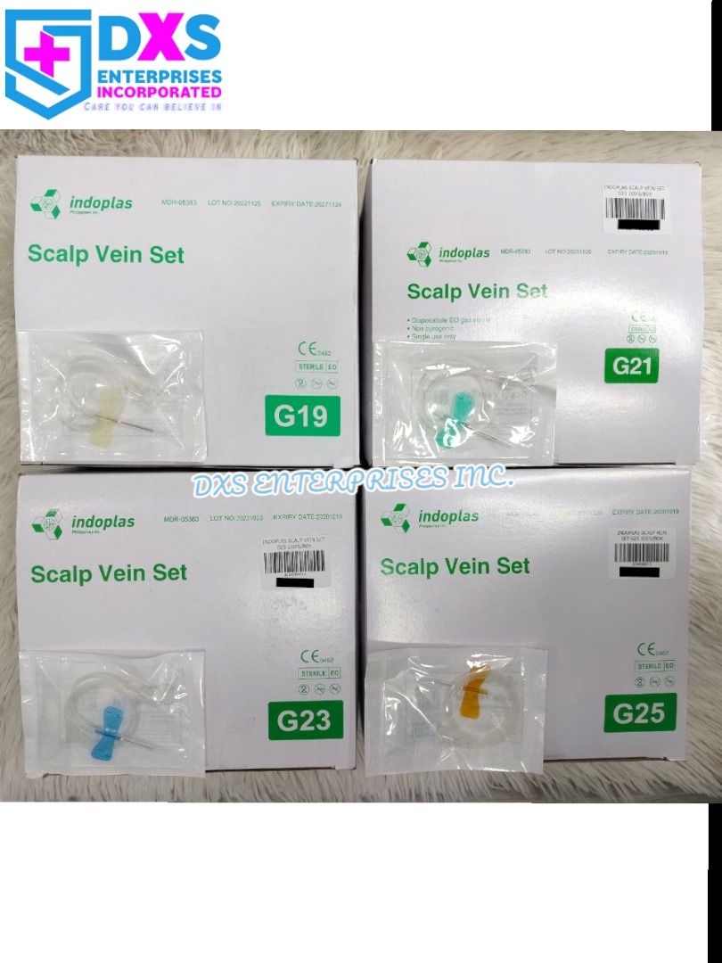 INDOPLAS SCALP VEIN SET 100'S PER BOX, Health & Nutrition, Medical ...