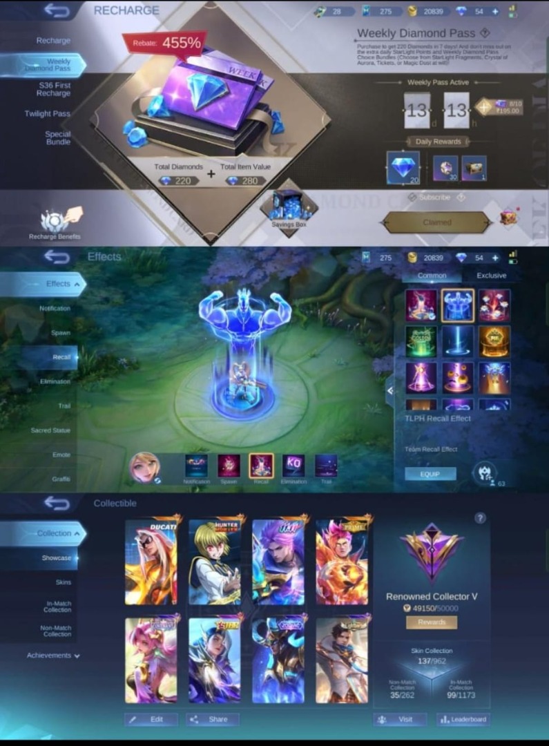 [Julian HxH] TLPH Recall | Cheap Acc | SMURF | Mobile Legends Account ...