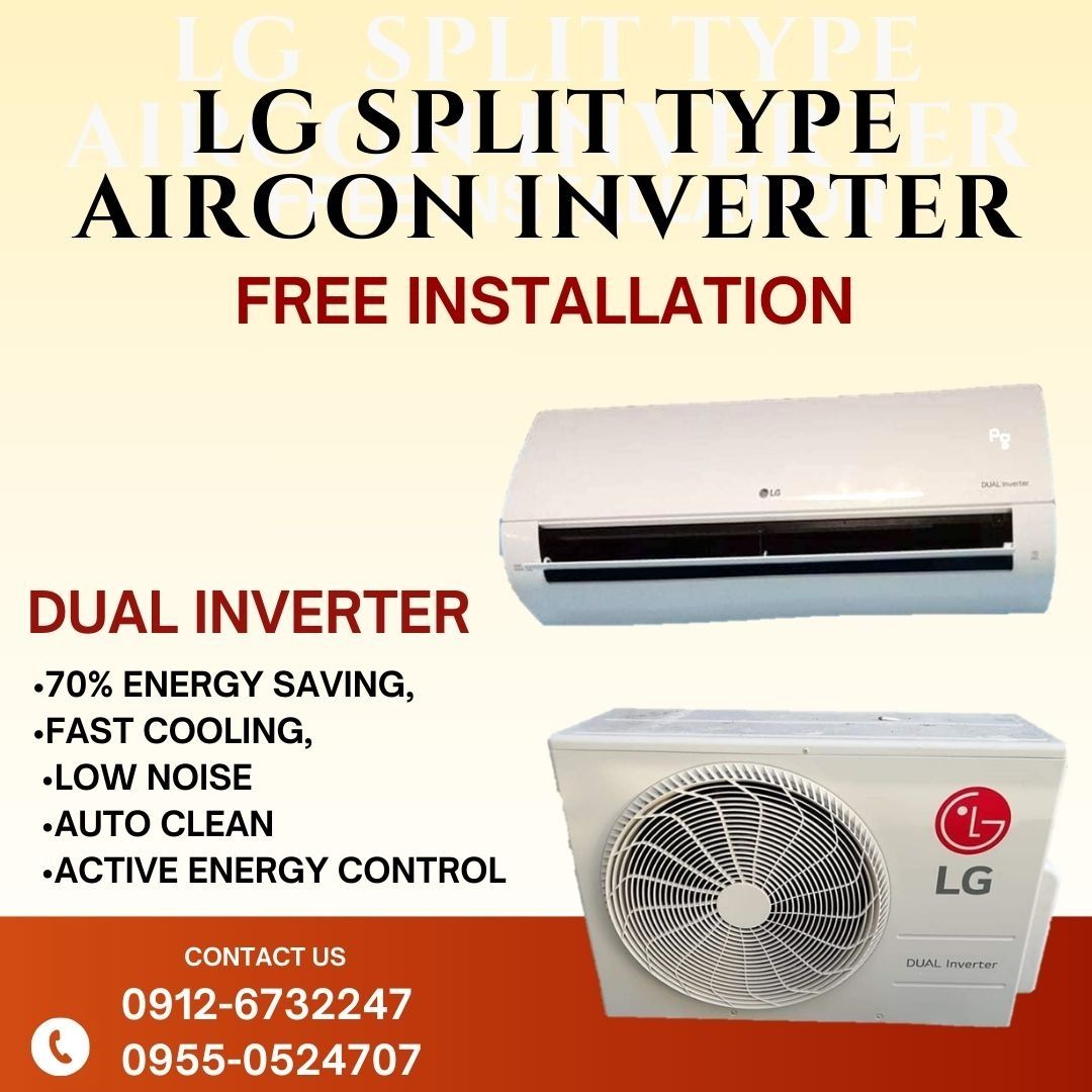 LG STANDARD INVERTER SPLIT TYPE AIRCON FREE INSTALLATION, TV & Home ...