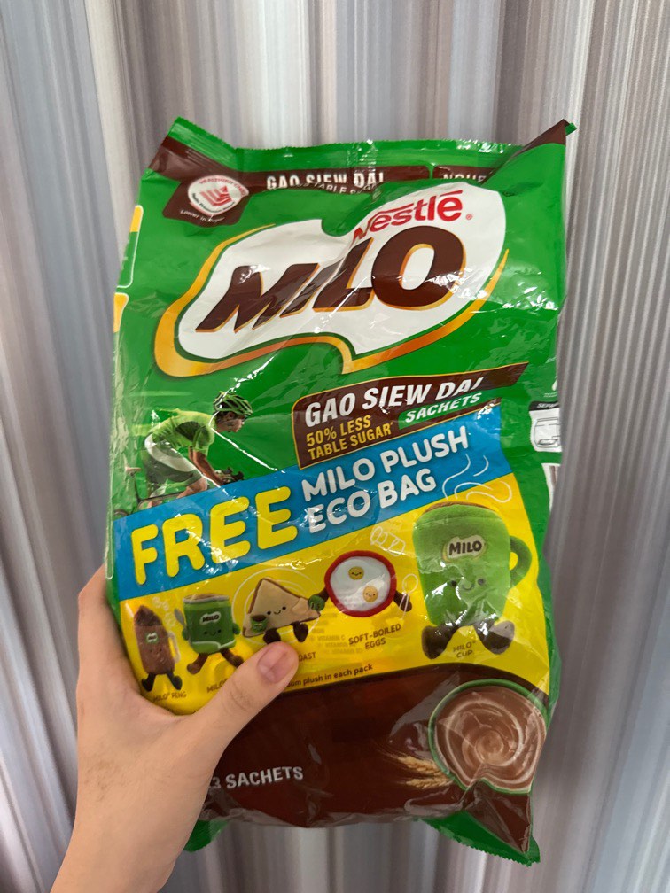 (KAYA TOAST) Milo plush eco bag with Milo sachets, Food & Drinks ...