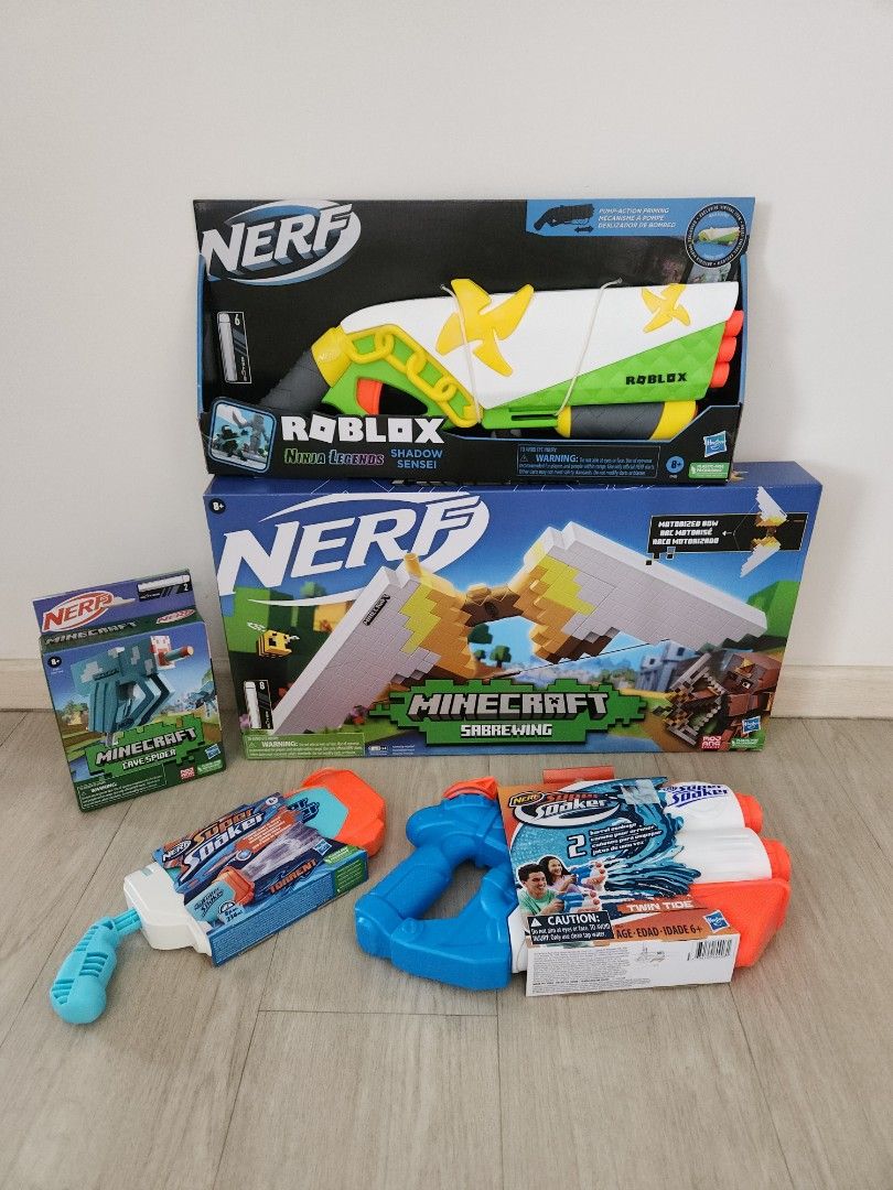 Nerf toy guns Minecraft Sabrewing Cave Spider Roblox Ninja Shadow Super ...