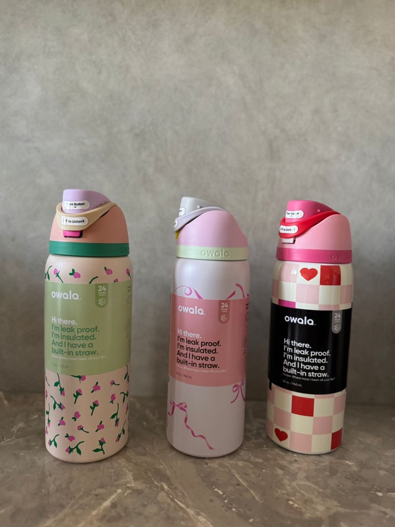 Tumblr Owala FreeSip 32oz - tea time, tied and true pink bow, heart ...