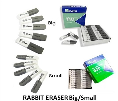 RABBIT ERASER Big / Small - Double tip eraser, Hobbies & Toys ...