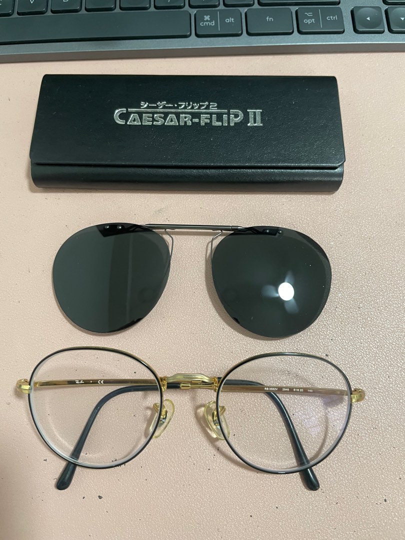 Rayban spectical with customade clip-on shade, Women's Fashion, Watches ...