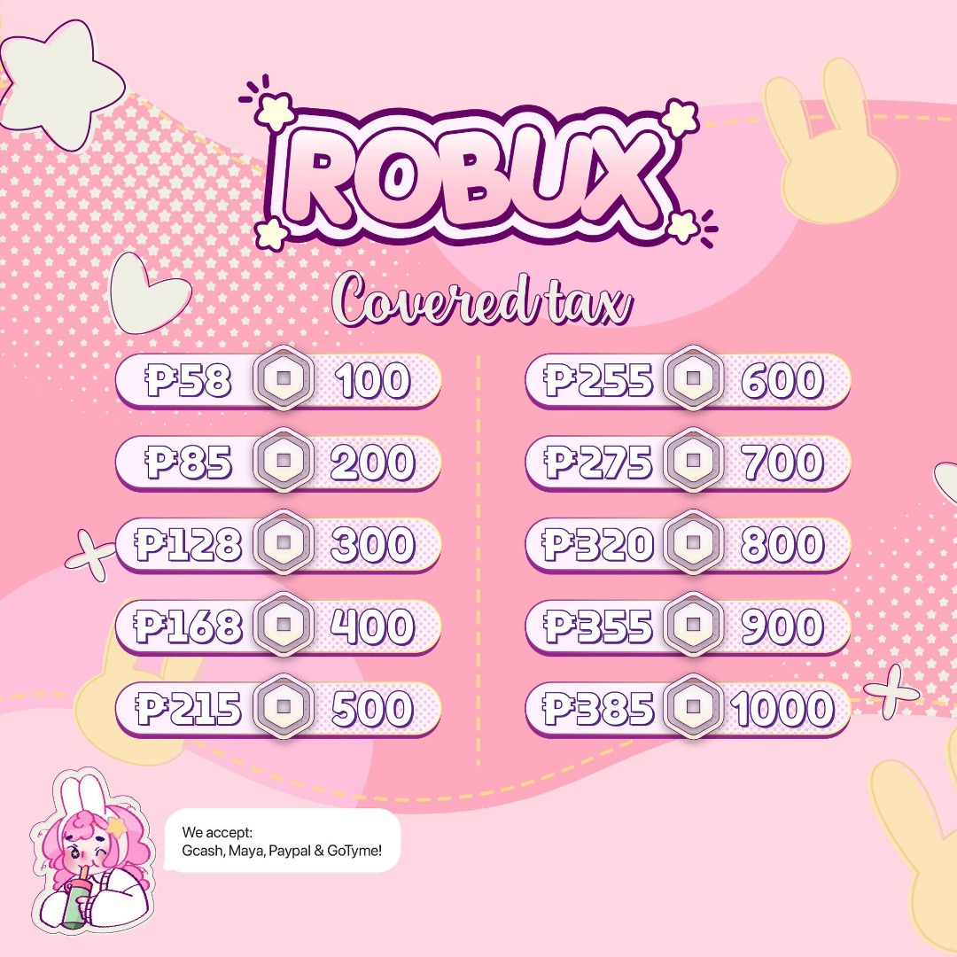 Robux Covered Tax, Video Gaming, Video Games, Others on Carousell
