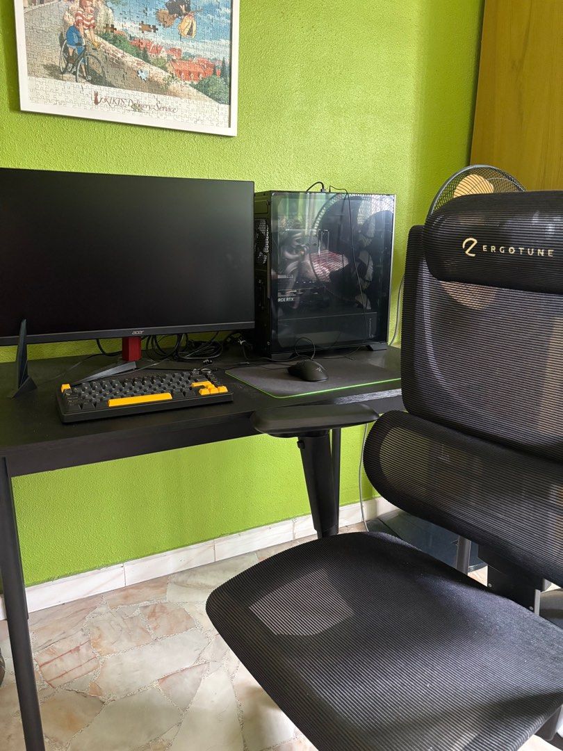 Ryzen 5600 RTX 4060 gaming pc, 24hz monitor, razer mouse, ergotune ...
