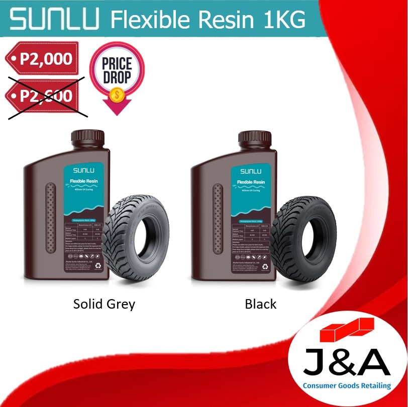Sunlu Flexible Resin 1kg (Photopolymer Resin for 3D Printing), Hobbies ...