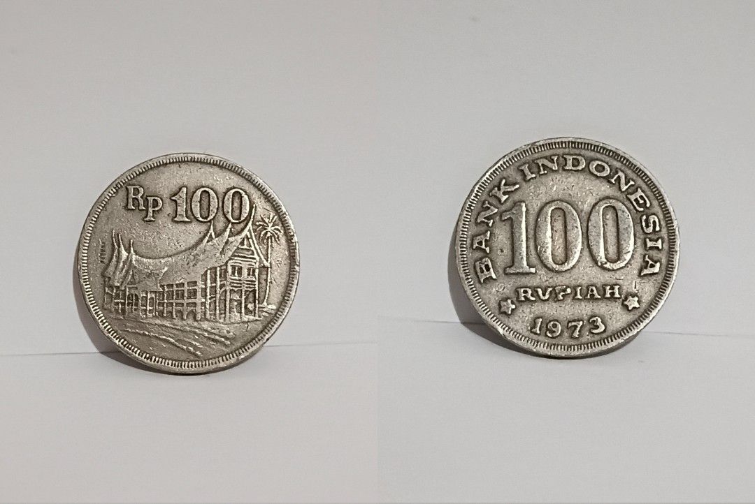 Uang Koin Logam Lama Kuno Jadul Rp 100 Rumah Gadang Tahun 1973 Asli ...