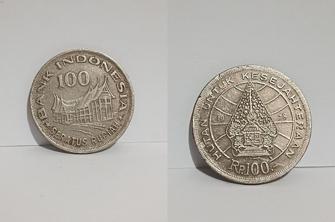 Uang Koin Logam Lama Kuno Jadul Rp 100 Rumah Gadang Wayang Tahun 1978 ...