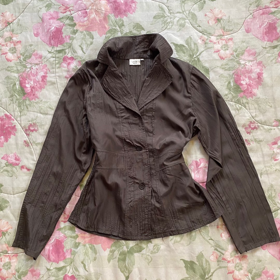 vintage cln office siren blazer button up, Women's Fashion, Tops ...