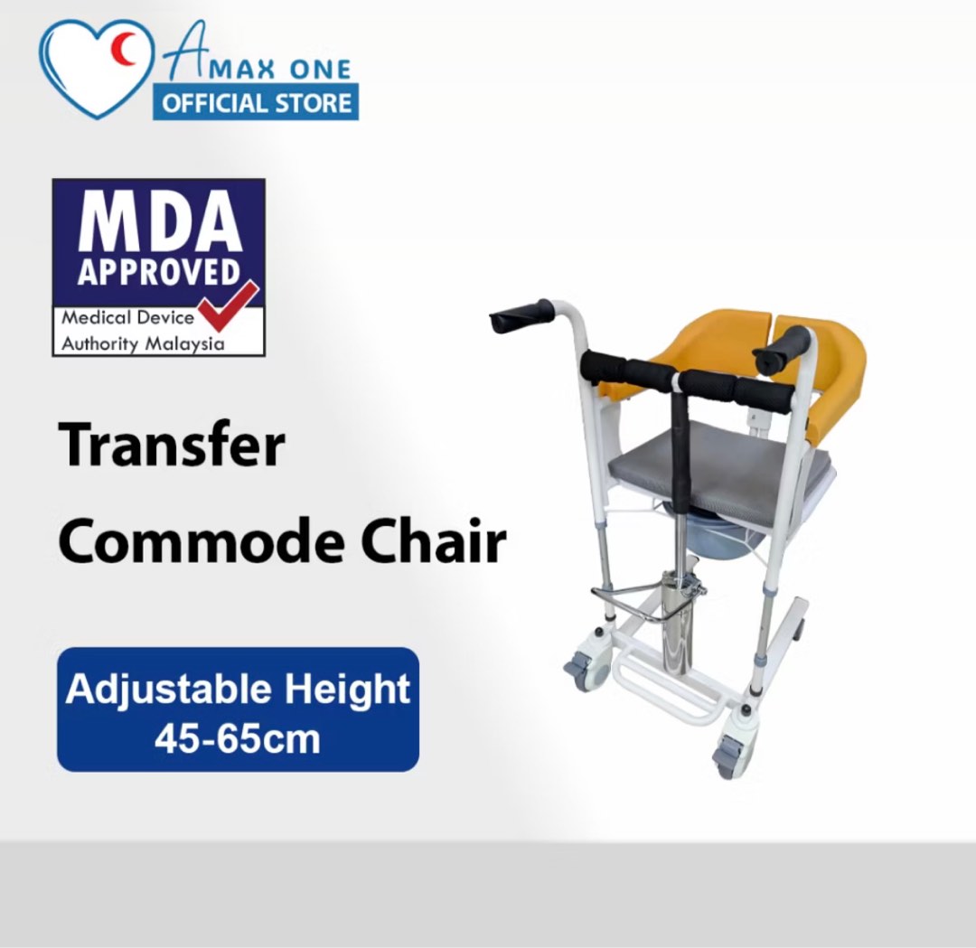 Wheelchair transfer commode chair, Health & Nutrition, Assistive ...