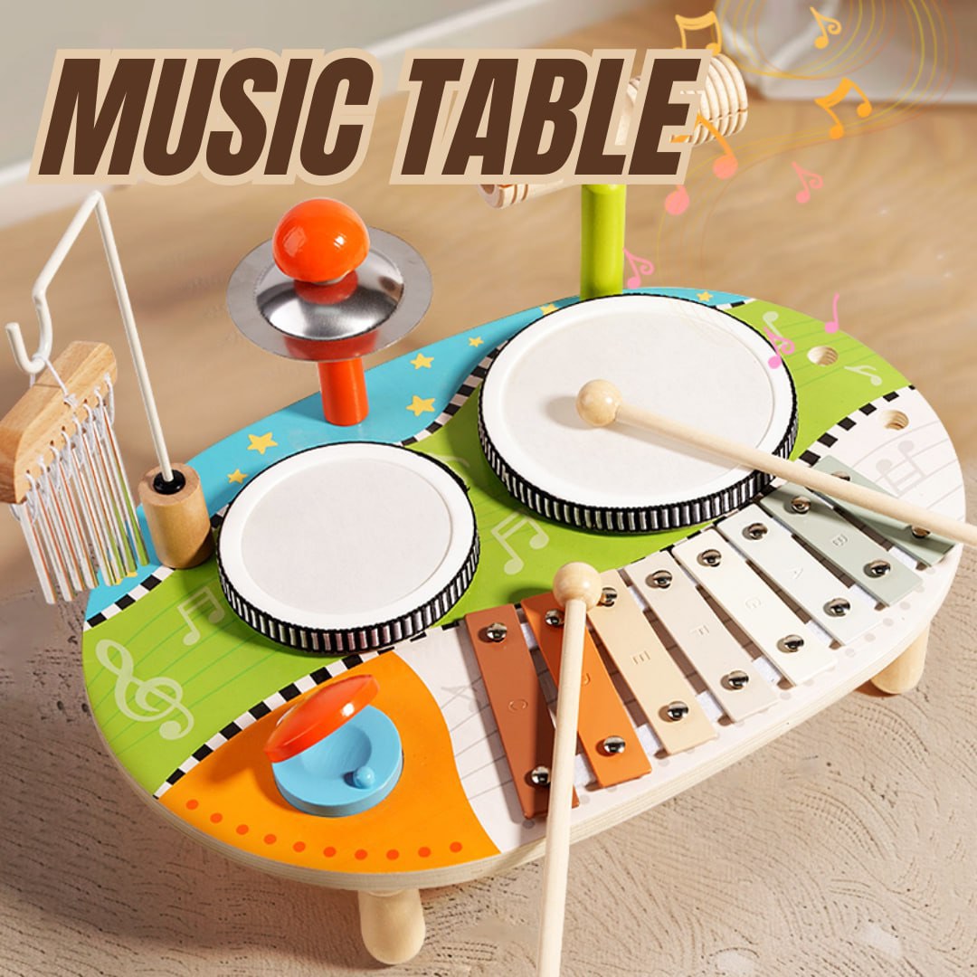 Wooden Chime Music Table, Hobbies & Toys, Toys & Games on Carousell